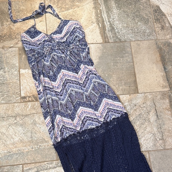 Vanity | Dresses | Vanity Blue And Purple Maxi Dress | Poshmark